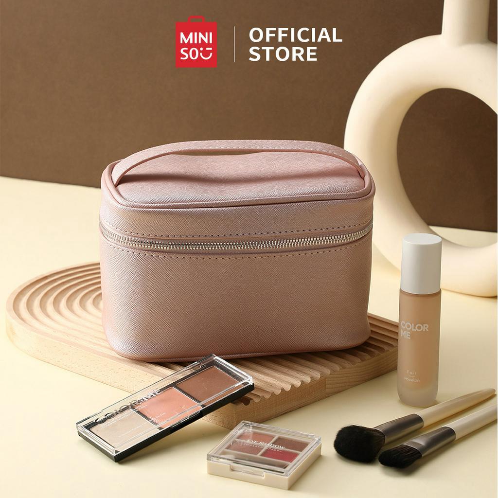 Jual MINISO Tas Kosmetik Cosmetic Bag Rectangular Pearlized Pink ...