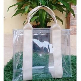 Jual Tote Bag Tas korea bening Mika Tebal Transparant Tas souvenir UK ...