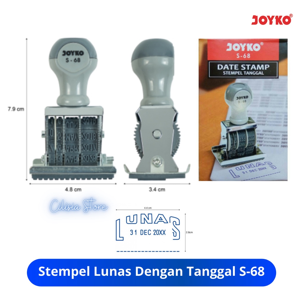 Jual Stempel Lunas Tanggal Otomatis Joyko S-68 / Date Stamp / Cap Lunas ...