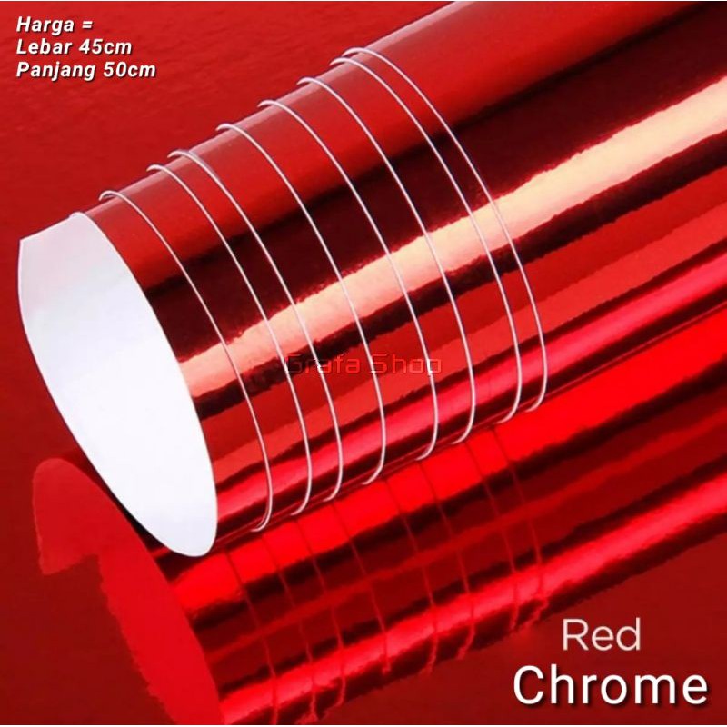 Jual Merah chrome sticker skotlet | Shopee Indonesia