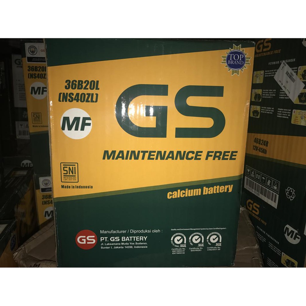 Jual Aki Mobil GS ASTRA Type GS MF NS40ZL 35AH 12 V GSMF KHUSUS GOSEND -55628 | Shopee Indonesia