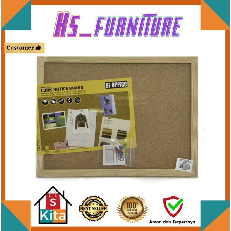 Jual Cork Board/ Papan pesan Dinding 60 x 45 Cm /Papan Pemberitahuan ...