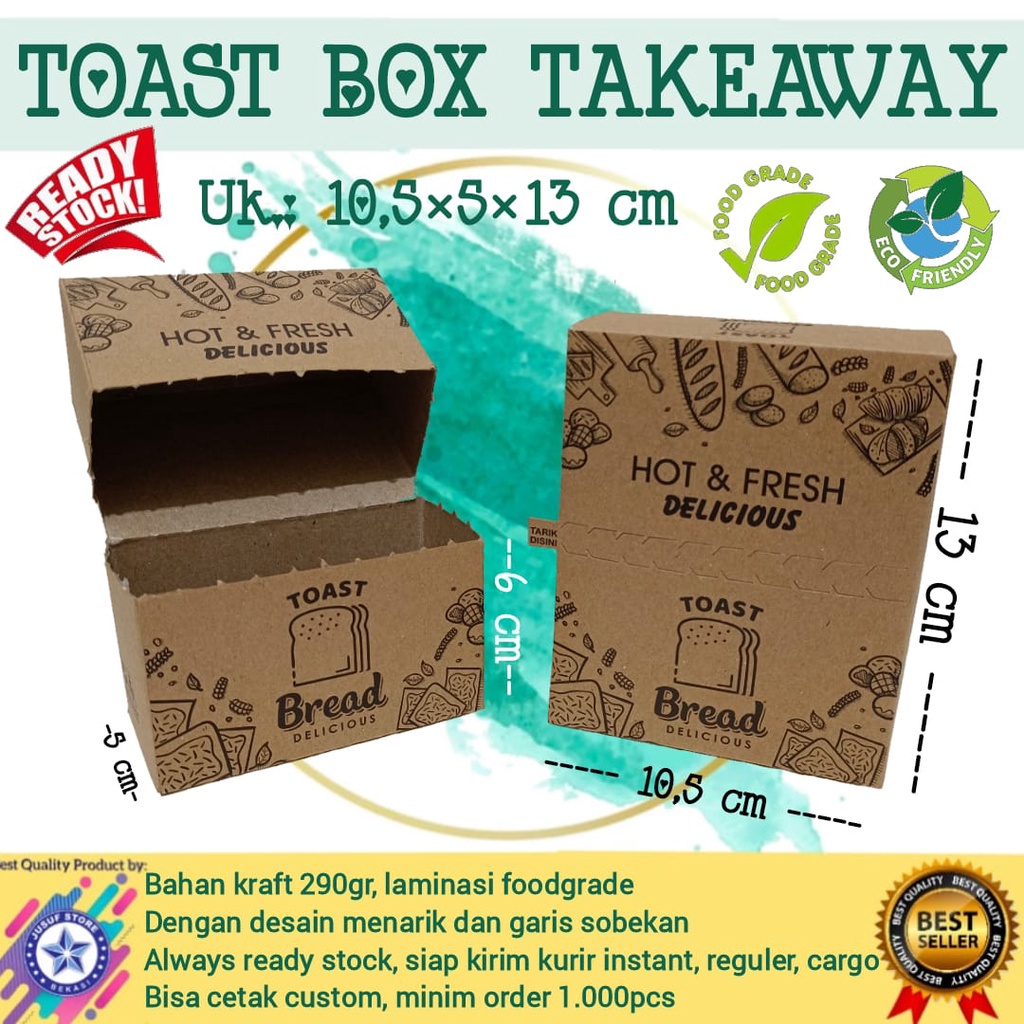 Jual 1pcs Box Toast / Toast Box Takeaway ukuran 10,5x5x13cm | Shopee ...