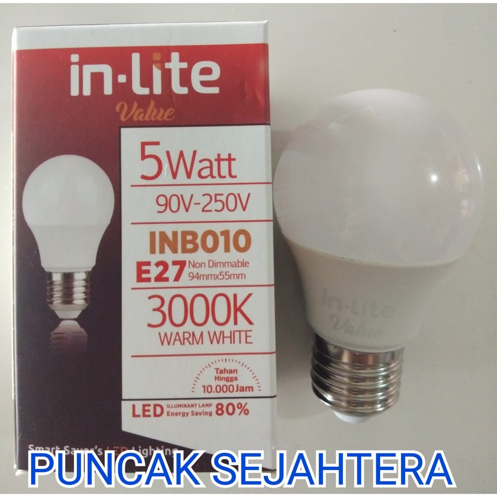 Jual Lampu LED Inlite 5w 5 watt bulb INB010-5W In-Lite VALUE SERIES | Shopee Indonesia