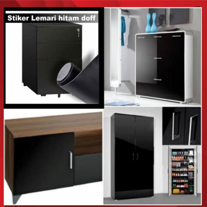 Jual Stiker Hitam Stiker Lemari Hitam Glossy Stiker Lemari Warna Hitam ...