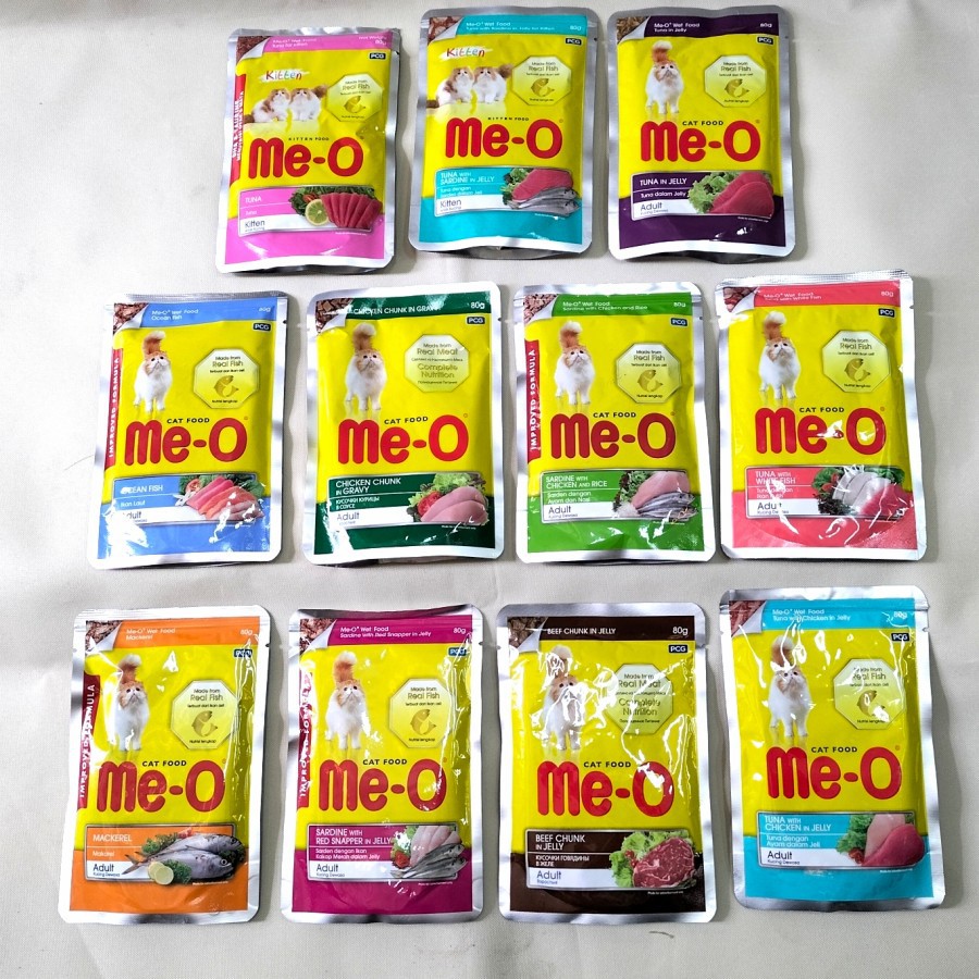 Jual Meo Pouch Adult & Kitten 80 gr / makanan kucing basah Me-O wetfood ...