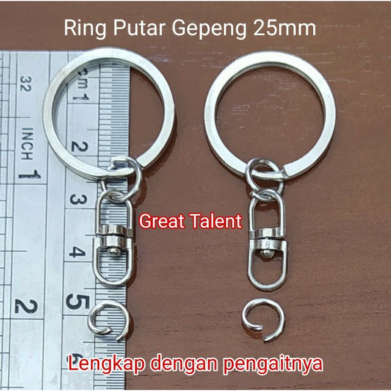 Jual Ring 2508 Putar Gepeng Nikel Silver - Ring Gantungan Kunci 25mm ...