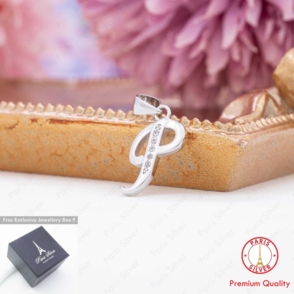 Jual Liontin Huruf Nama Inisial Perak Asli 925 Silver Lapis Emas Putih ...