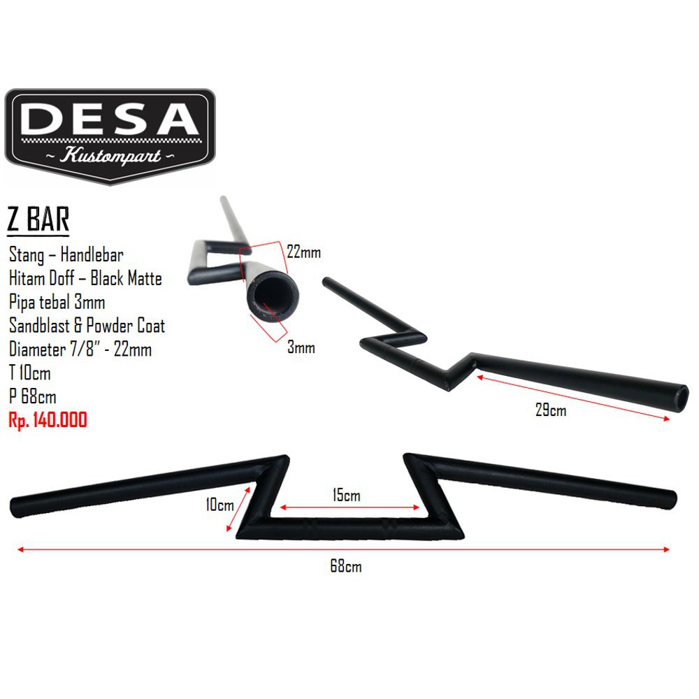 Jual Stang Motor Custom Z Bar | Shopee Indonesia