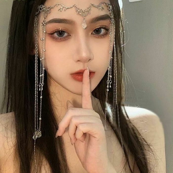 Jual BIN-01 Hiasan dahi bindi headpiece bindi kepala rumbai peri fairy ...