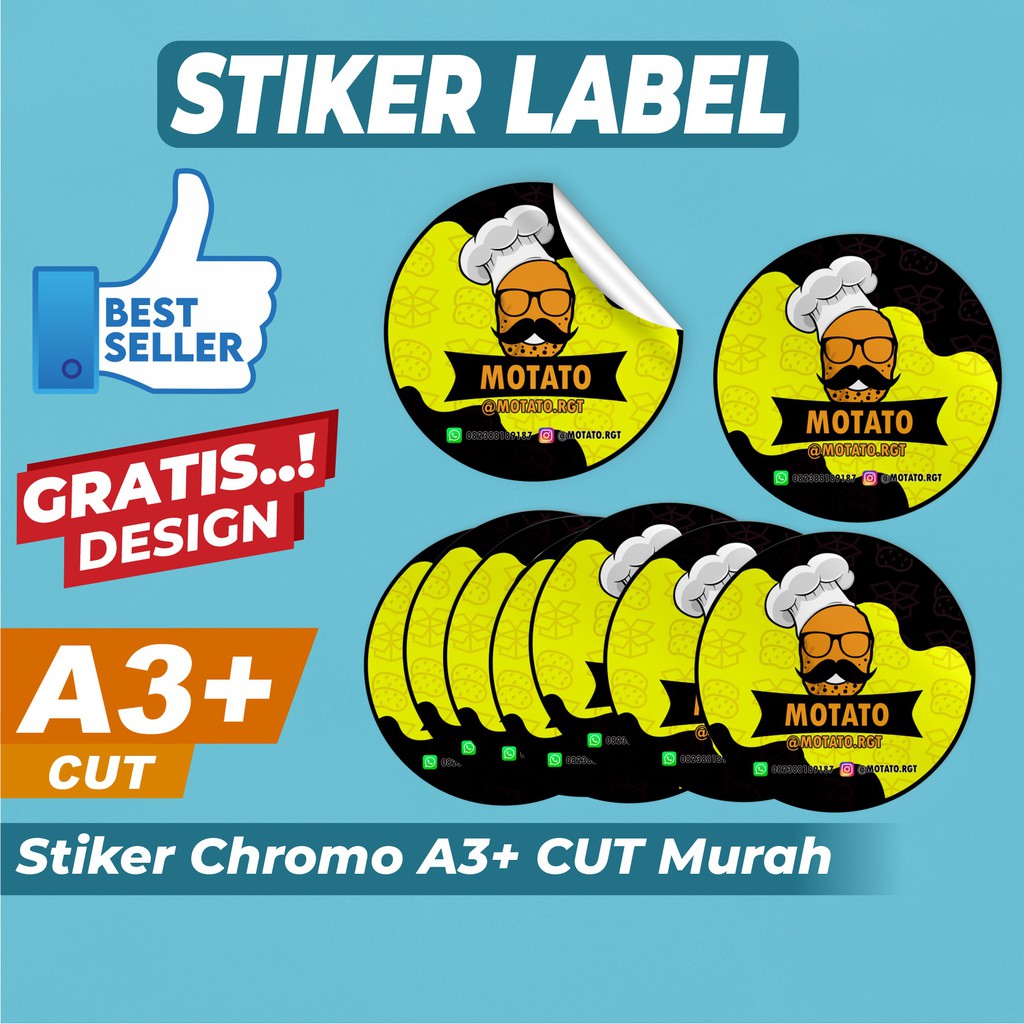 Jual Cetak Stiker Label Makanan Stiker Label Bulat Toko Nama Olshop Kue ...