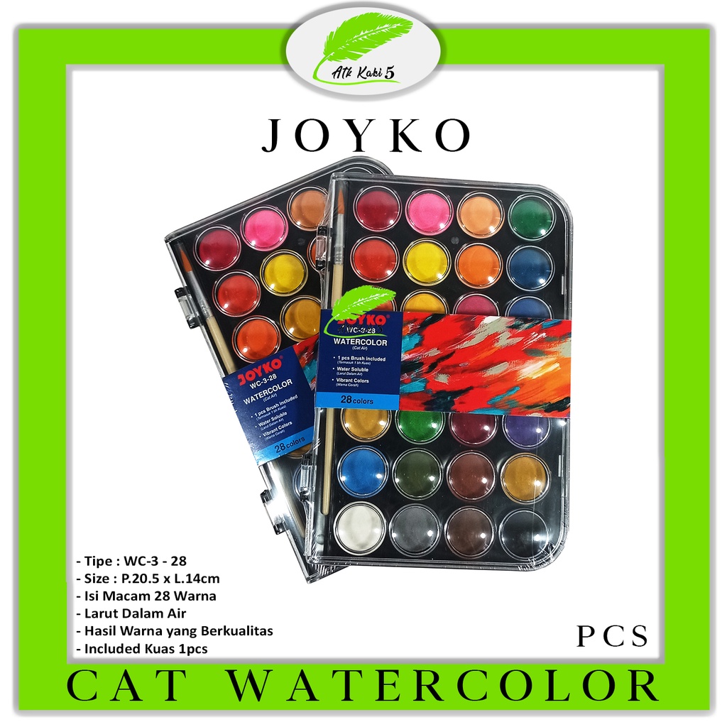 Jual JOYKO - Watercolor Set Cat Air WC-3 Isi 28 Warna - Set | Shopee ...