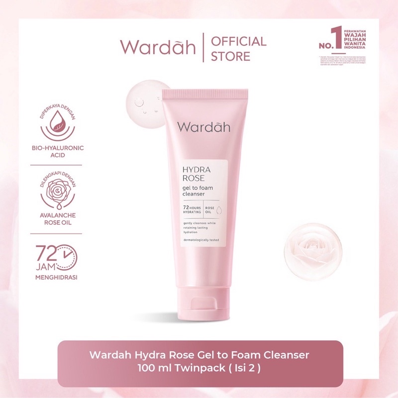 Jual Wardah hydra rose gel to foam cleanser 100 ML | Shopee Indonesia