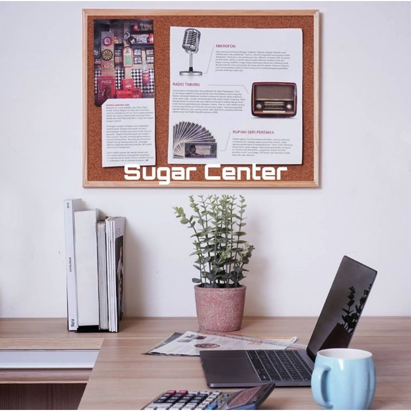 Jual Papan Gabus/Cork Board Pin/Papan Mading Kayu Fiber 60x45 cm ...