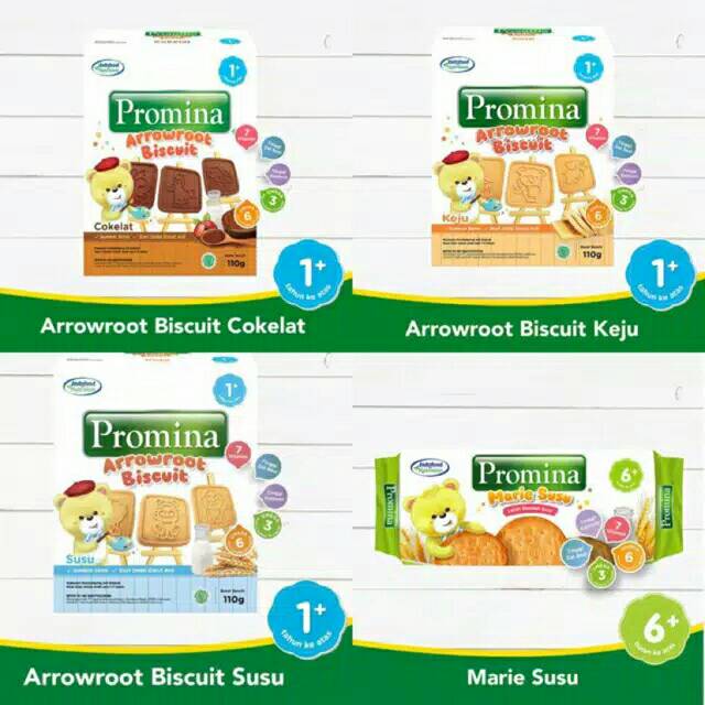 Jual Promina Arrowroot Biscuit 110g & Marie Susu / Biskuit Cemilan Bayi ...
