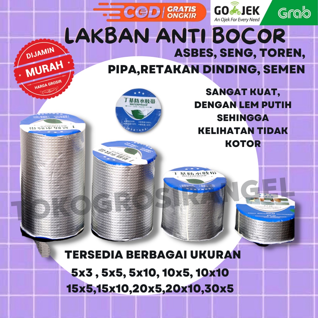 Jual LAKBAN ANTI BOCOR ALUMINIUM ALUMUNIUM FOIL TAPE ANTI BOCOR BUTYL ...