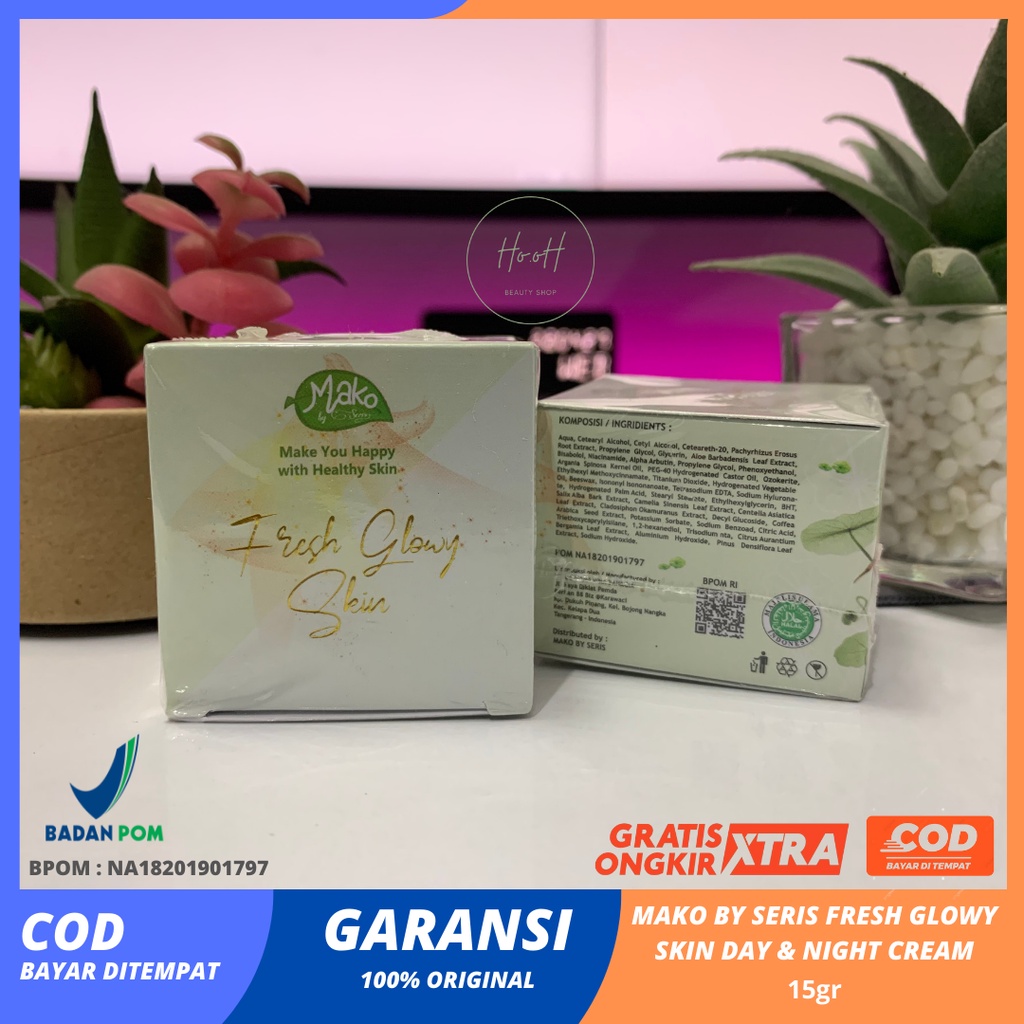 Jual [READY COD] KRIM WAJAH FRESH GLOWY SKIN DAY & NIGHT MAKO BY SERIS ...
