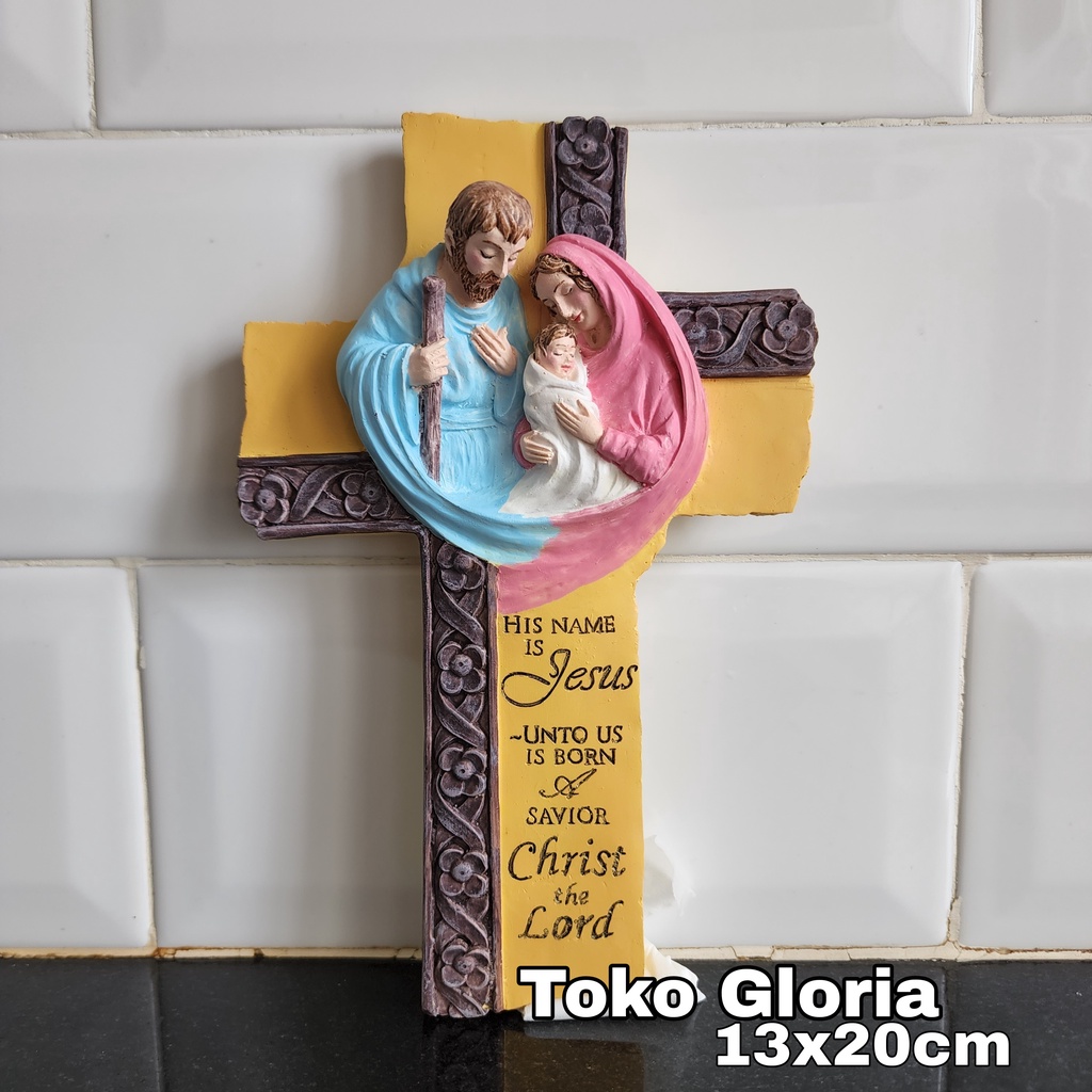 Jual Salib dinding keluarga kudus Yesus Maria decor hiasan dinding ...