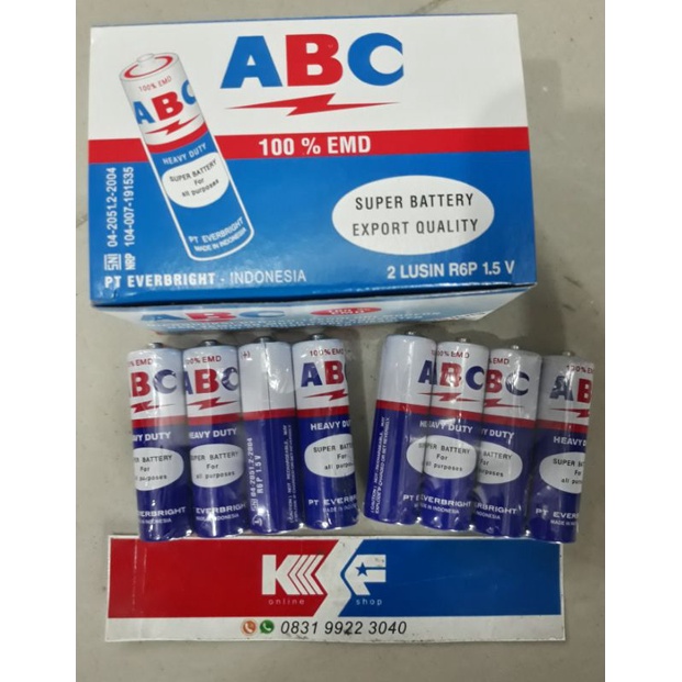 Jual BATERAI ABC BIRU KEMASAN BOX AA/2A BATRAI ABC KADARLUARSA LAMA ...