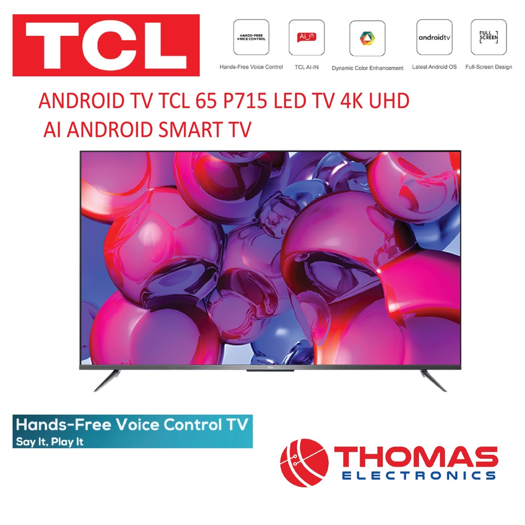 Jual ANDROID TV TCL 65 P715 LED TV 4K HDR QUHD AI ANDROID TV 65 Inch ...