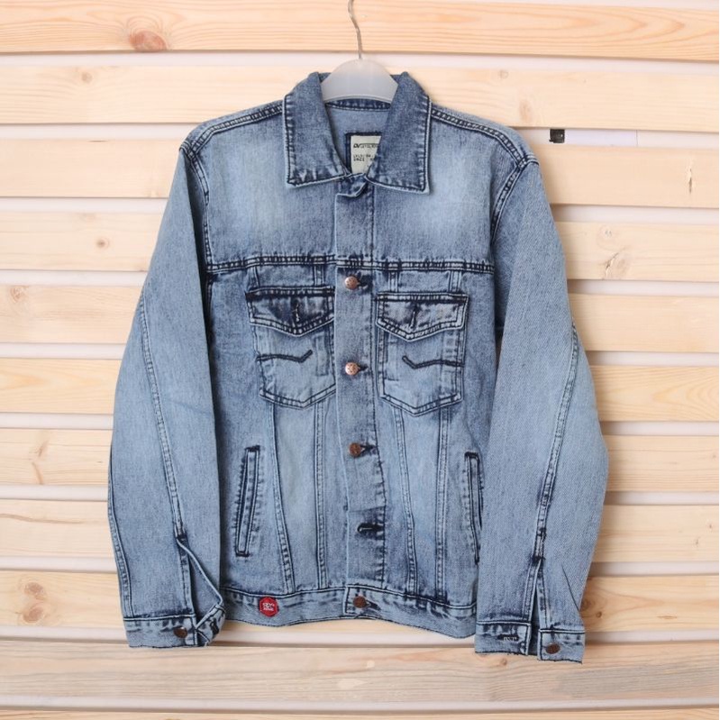 Jual Jaket pria jeans original 100% bahan tebal tidak melar | Shopee ...