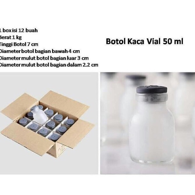 Jual Botol asip kaca vial 50ml (new) | Shopee Indonesia