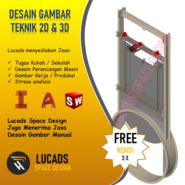 Jual Desain gambar 2D & 3D menggunakan aplikasi Autodesk Inventor, AutoCad, & Solidworks ...