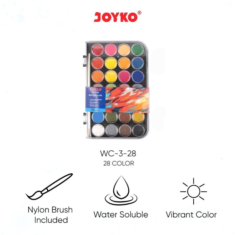 Jual Cat Air 28 Warna Joyko WC-3-28 Watercolor Set | Shopee Indonesia