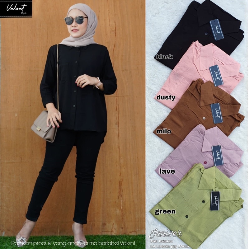 Jual 09/08 • JENIVER Top • Bahan Crinkle • Ori Valent | Shopee Indonesia