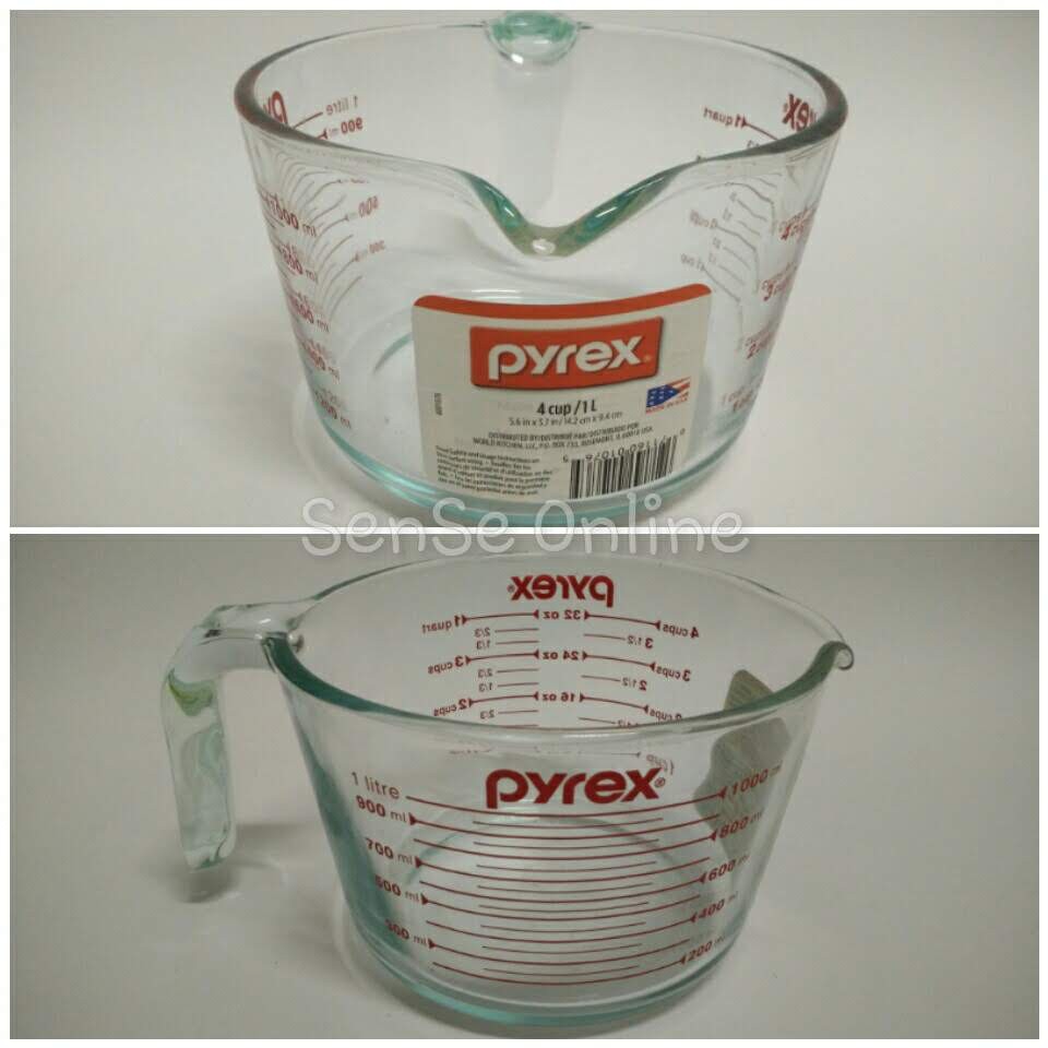 Jual Gelas Takar Pyrex Tangkai 1000 ml / 1 Liter Bahan Kaca Tebal ...