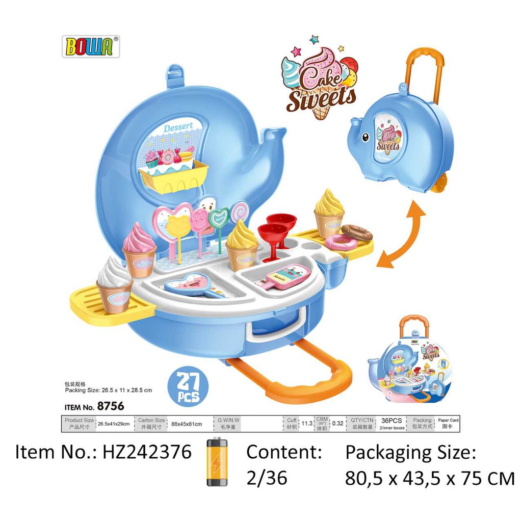 Jual Mainan edukasi anak ice cream trolley set electric cake mini ...