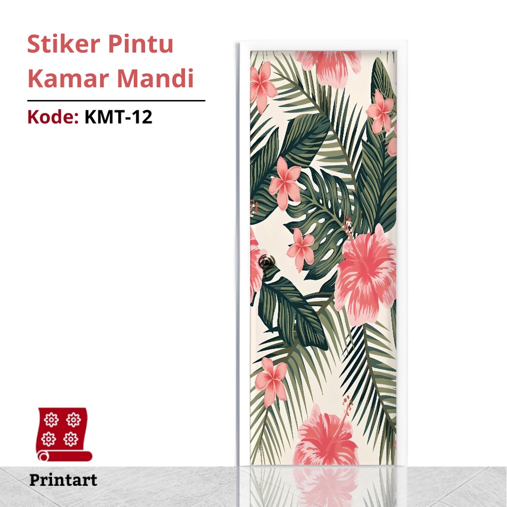 Jual Stiker Pintu Kamar Mandi Toilet Motif Tropical Kode KMT-12 ...