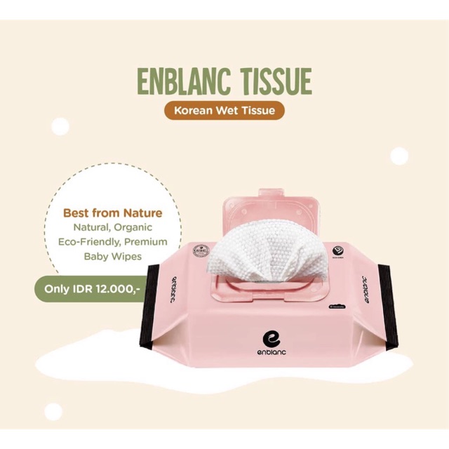 Jual Enblanc Indonesia Tissue Basah Made in Korea Emboss 20 Sheets baby ...