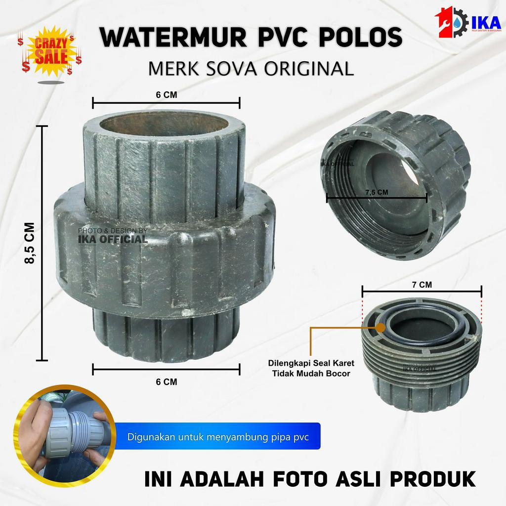 Jual WATERMUR WATERMOOR POLOS PVC 1 1/4 - 1 1/2 INCH WATER UNION SOCKET ...