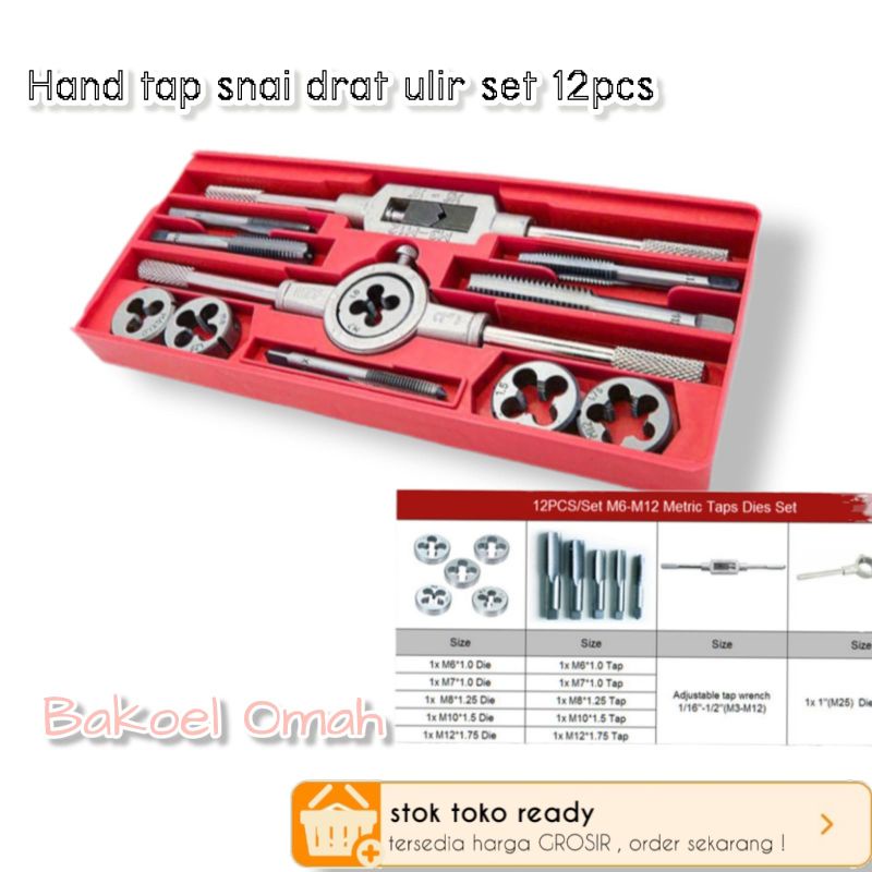 Jual hand tap set senai alat hand tap snai ulir drat mur | Shopee Indonesia