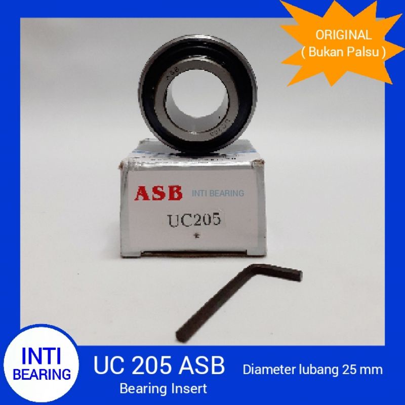 Jual BEARING INSERT UC 205 ASB ASLI AS 25 MM UNTUK PILLOW BLOCK BEARING DUDUK ORIGINAL LAHER ...