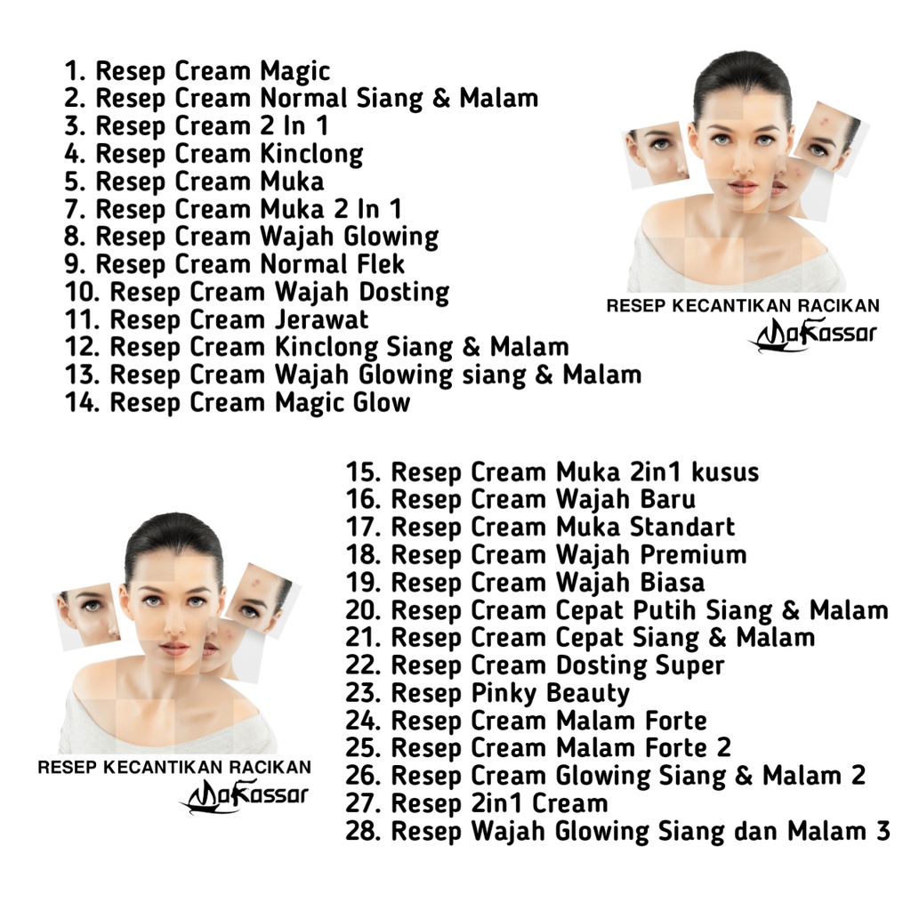 Jual Resep kecantikan Cream wajah premium | Shopee Indonesia