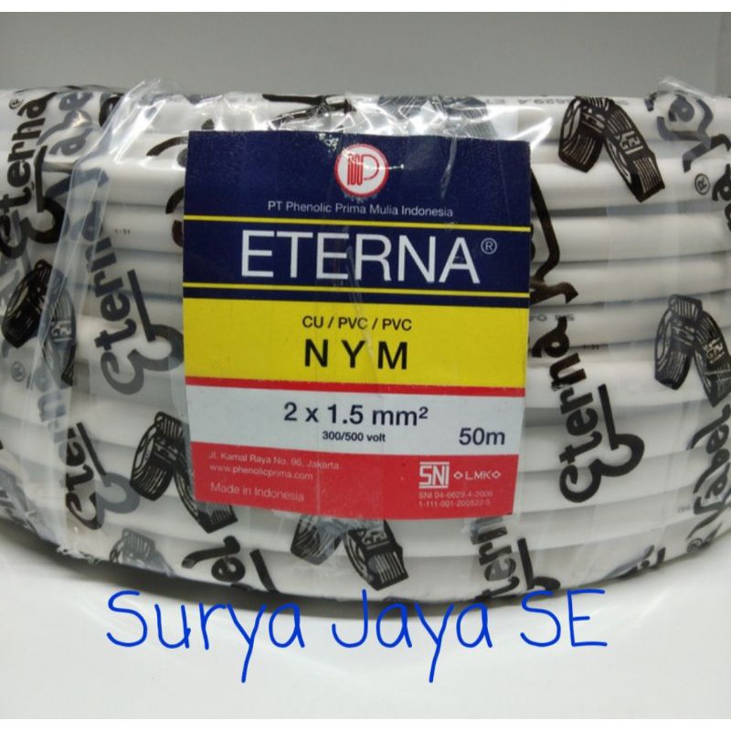 Jual Kabel Listrik NYM 2X1,5 NYM 2X1.5 Eterna Isi 50 Meter SNI LMK | Shopee Indonesia