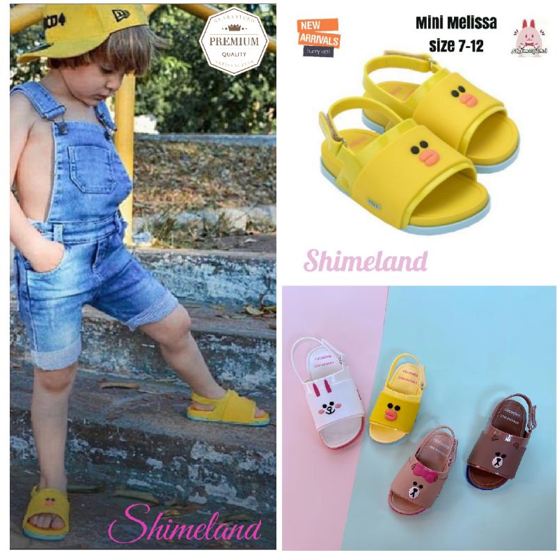 Jual Sendal Sepatu Anak Mini Melissa Line Friends Sally Yellow Duck ...