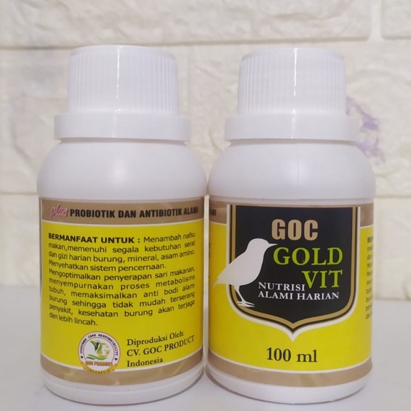 Jual GOC GOLD VIT Plus 100ML vitamin probiotik dan antibiotik harian untuk burung kenari love ...