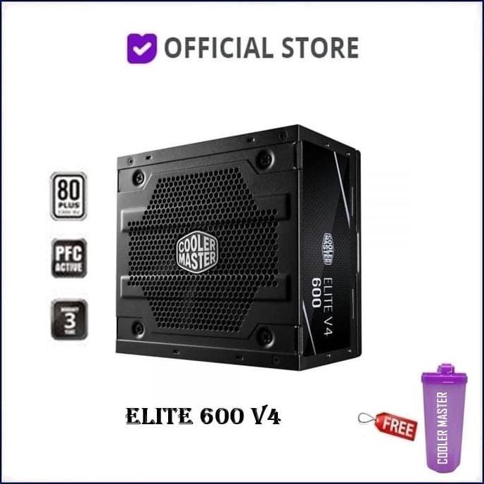 Jual COOLER MASTER ELITE 600 V4 600WATT 80+ WHITE FLAT CABLE POWER ...
