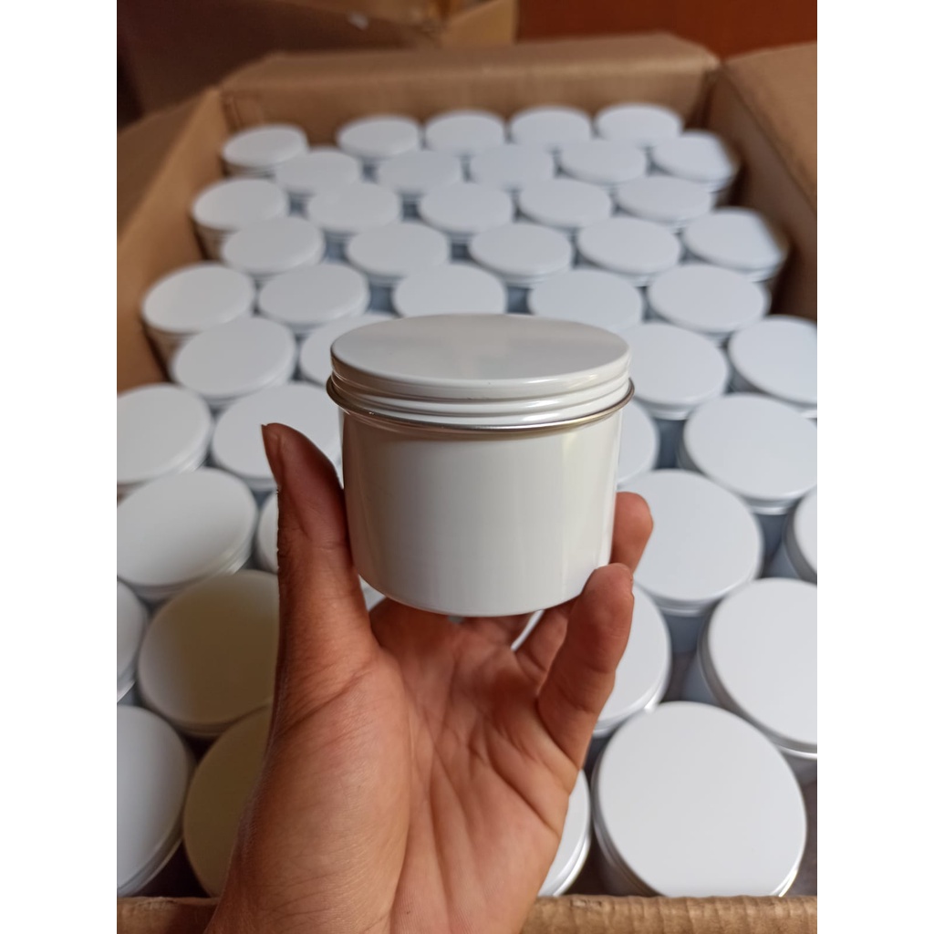 Jual Pot / Kaleng Pomade Alumunium 150 gr Hitam TINGGI PUTIH POTCREAM ...