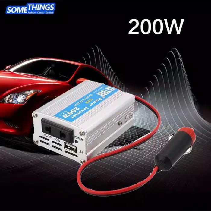 Jual PROMO Power Inverter 200 watt Converter USB DC 12V to AC 220V ...