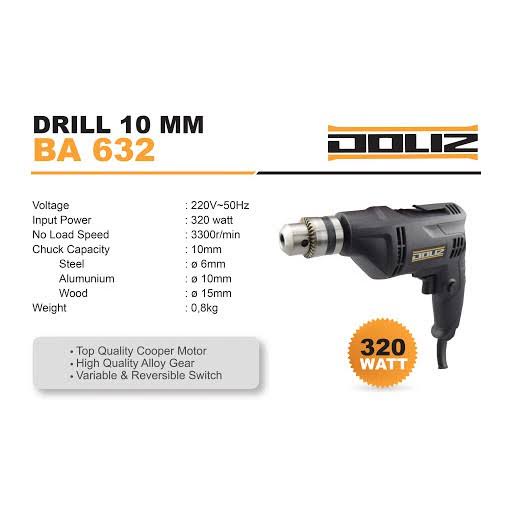 Jual DOLIZ BA 632 Bor Listrik 10 mm | Shopee Indonesia