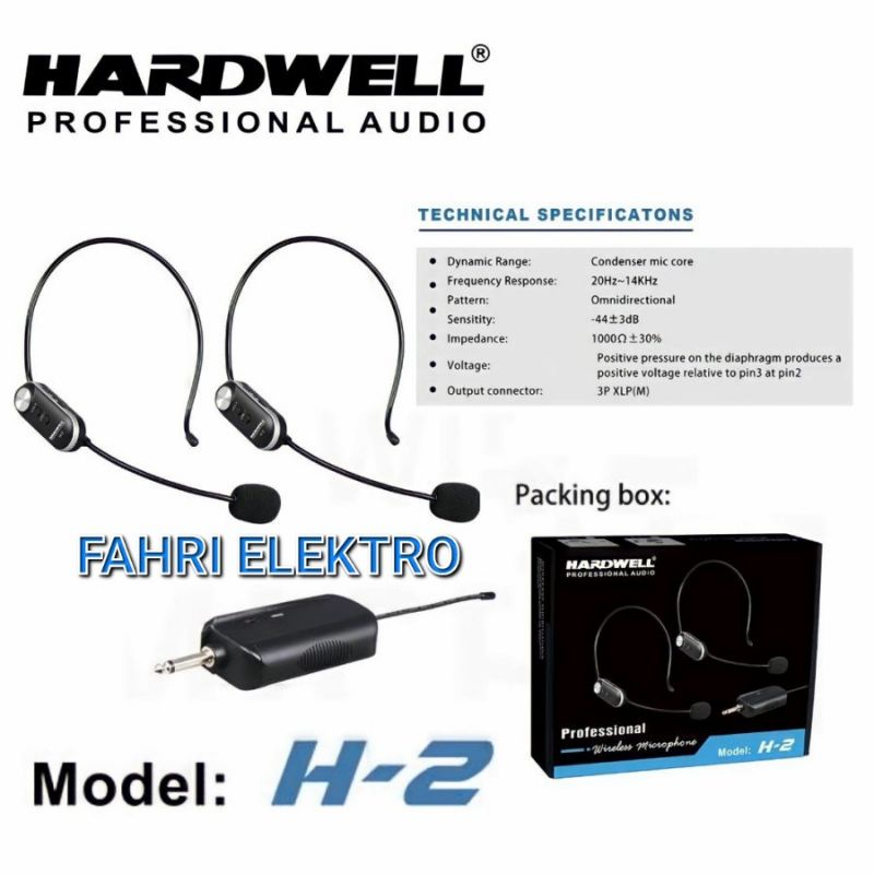 Jual Mic Wireless Jepit Hardwell H2 Microphone Imam ( 2 Headseat Mic ...