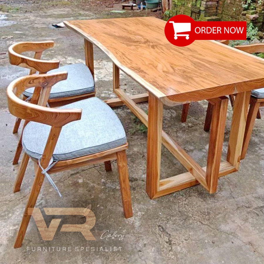 Jual Meja Makan 4K Trembesi Kursi Bahan Kayu Jati | Shopee Indonesia