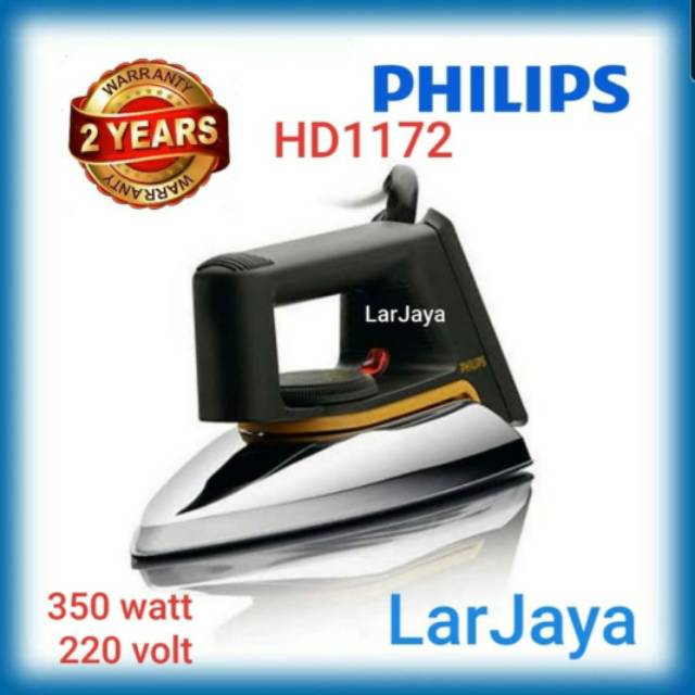 Jual Setrika Philips HD 1172 Ceramic Coating | Dry Iron HD1172 350 Watt ...