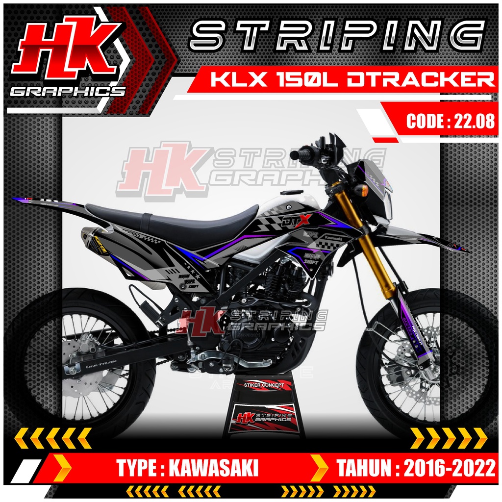 Jual Stiker Striping KLX Dtracker 150 SE Tahun 2016 Sampai 2022 Bahan ...