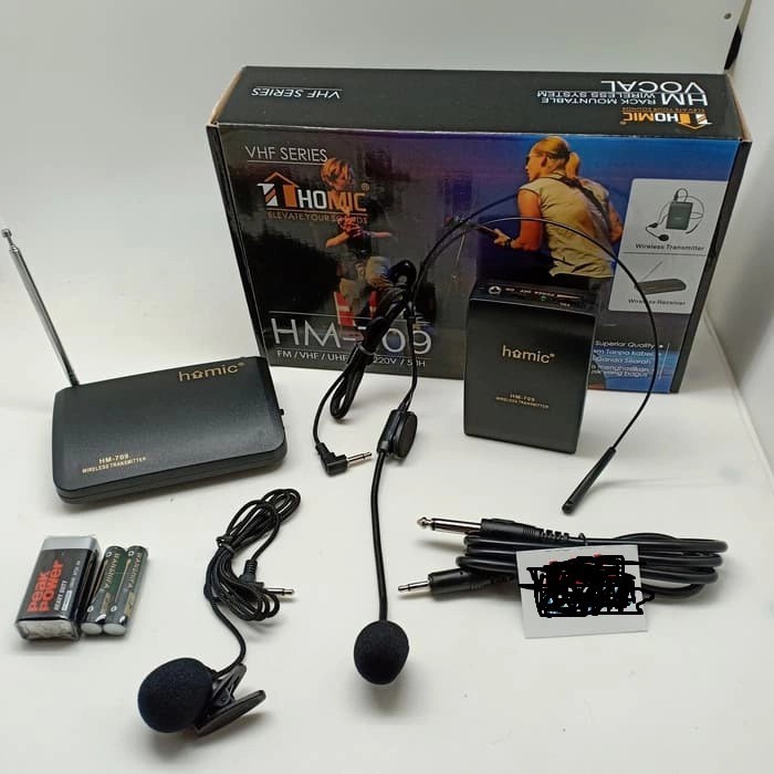 Jual Mic/Microphone JEPIT / CLIP / BANDO WIRELESS Homic HM-709 ORIGINAL ...