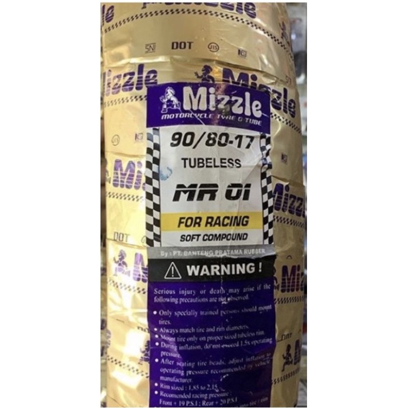 Jual Ban Motor Mizzle MR01 90/80 Ring 17, Soft Compound, Tubeless ...